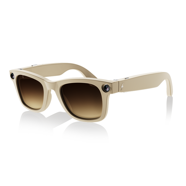 FireLens F1 AI Glasses Sandstone – Brown Halo Gradient